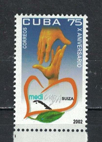 Почтовые марки Куба 2002г. "10-летие MediCuba Швейцария, гуманитарная организация" Медицина MNH