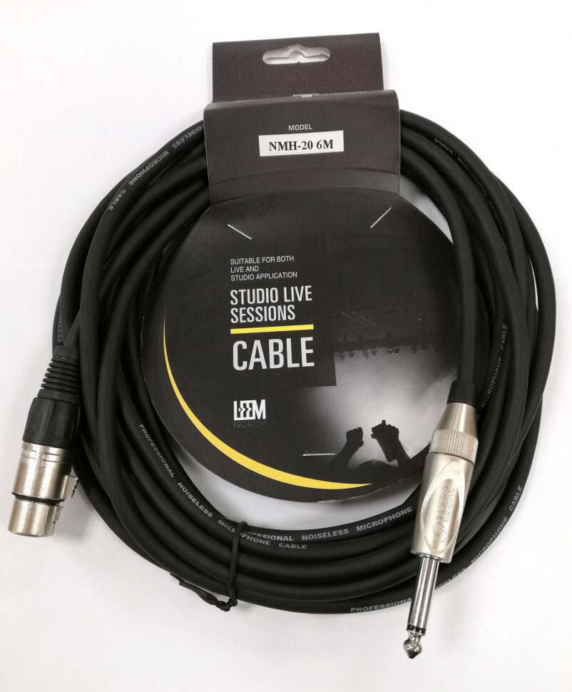 Кабель микрофонный XLR(f)-Jack, 6м, LEEM NMH-20