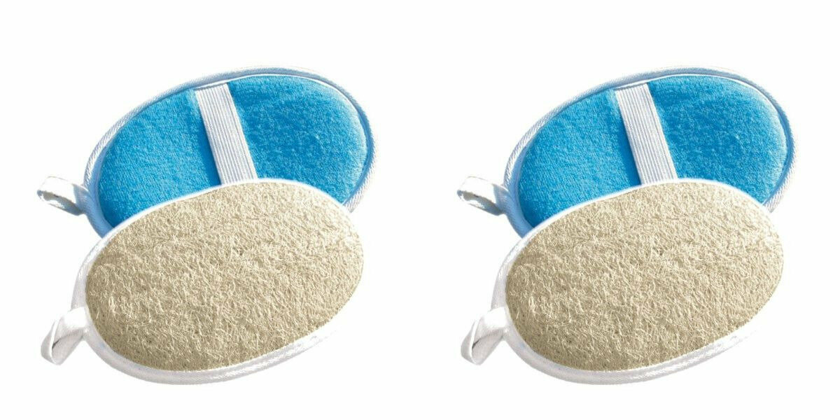 York Мочалка для душа из люфы, овал, 2 шт