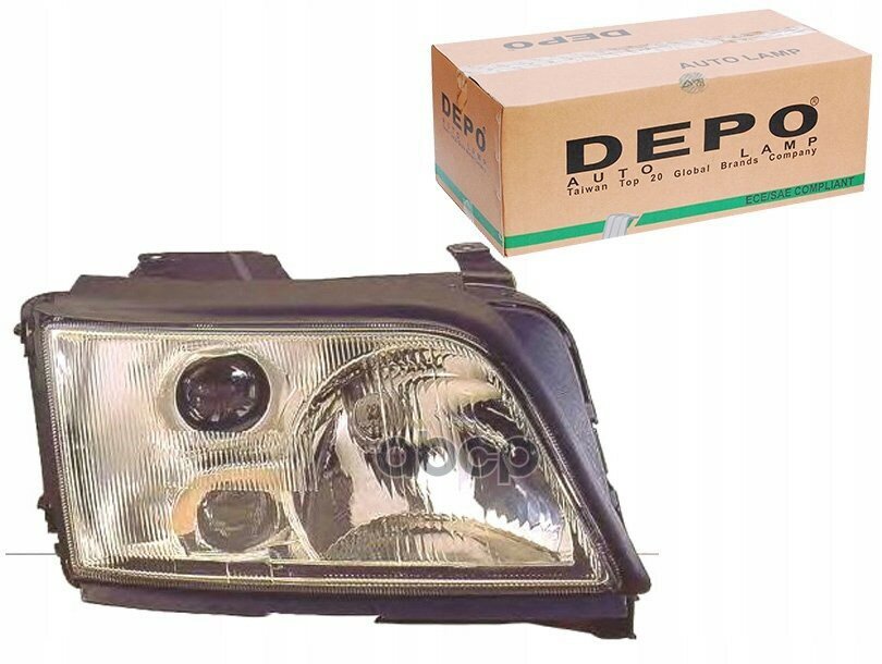 Фара правая AUDI A6 C4 94-97 mod. H1/H4 / с противотуманками Depo арт. 441-1118R-LD-EF