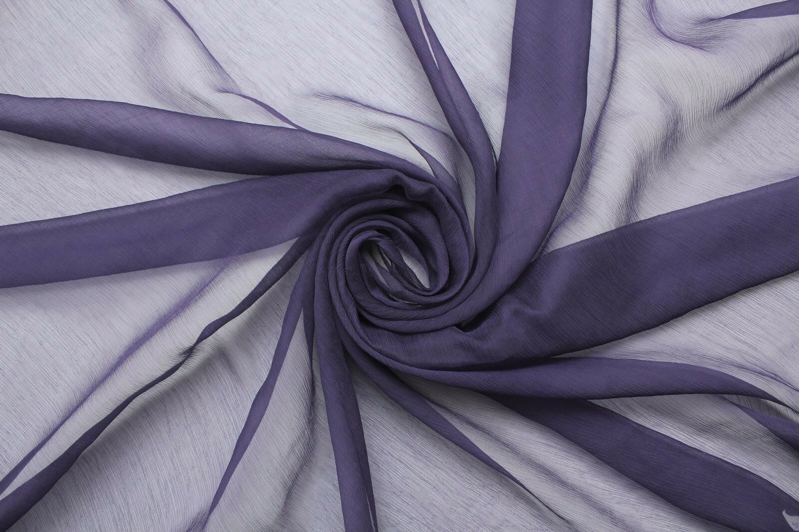Ткань Шёлк-шифон-креш тёмный фиолет, ш130см, 0,5 м