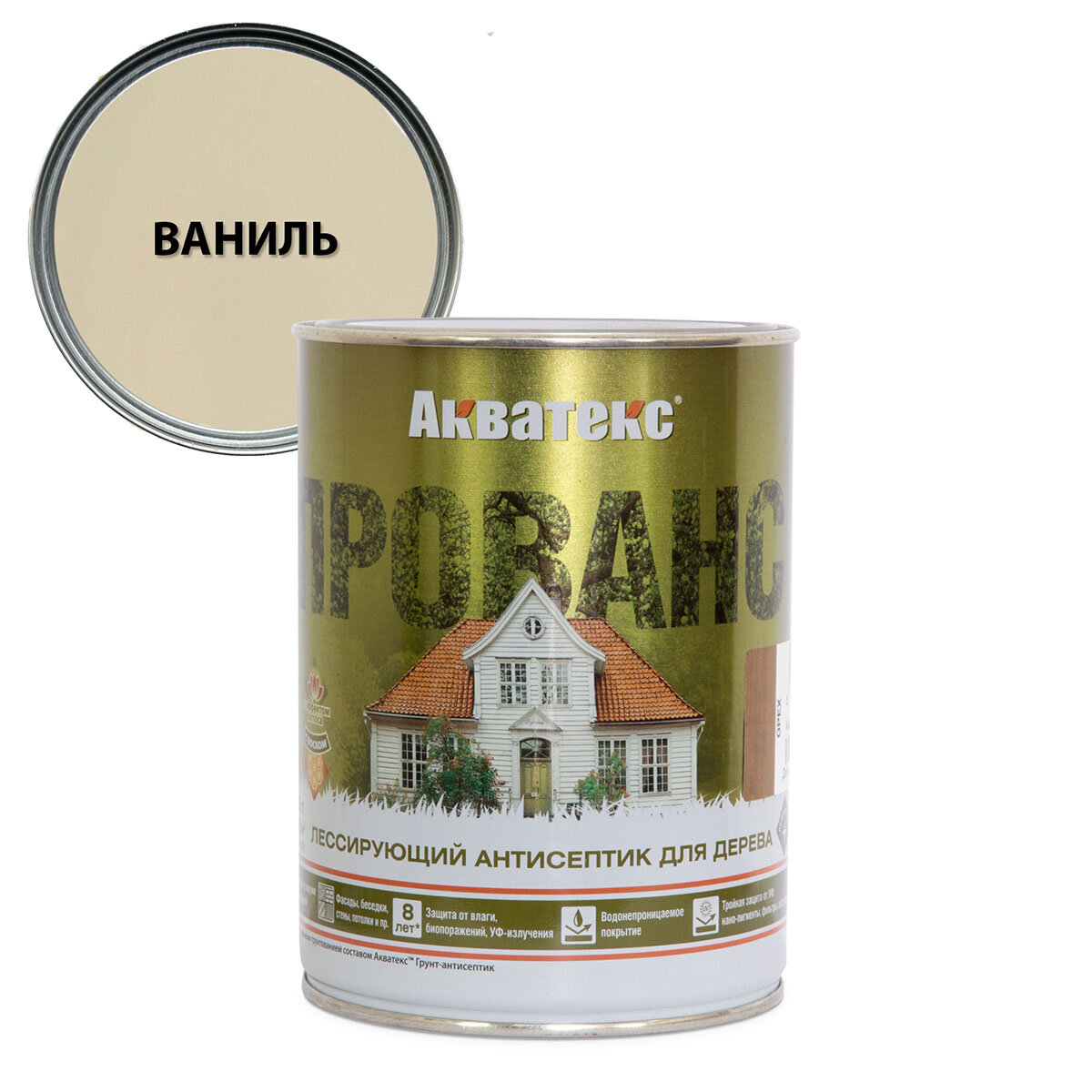 Антисептик для дерева акватекс прованс лессирующий, полуматовый 0,75л ваниль