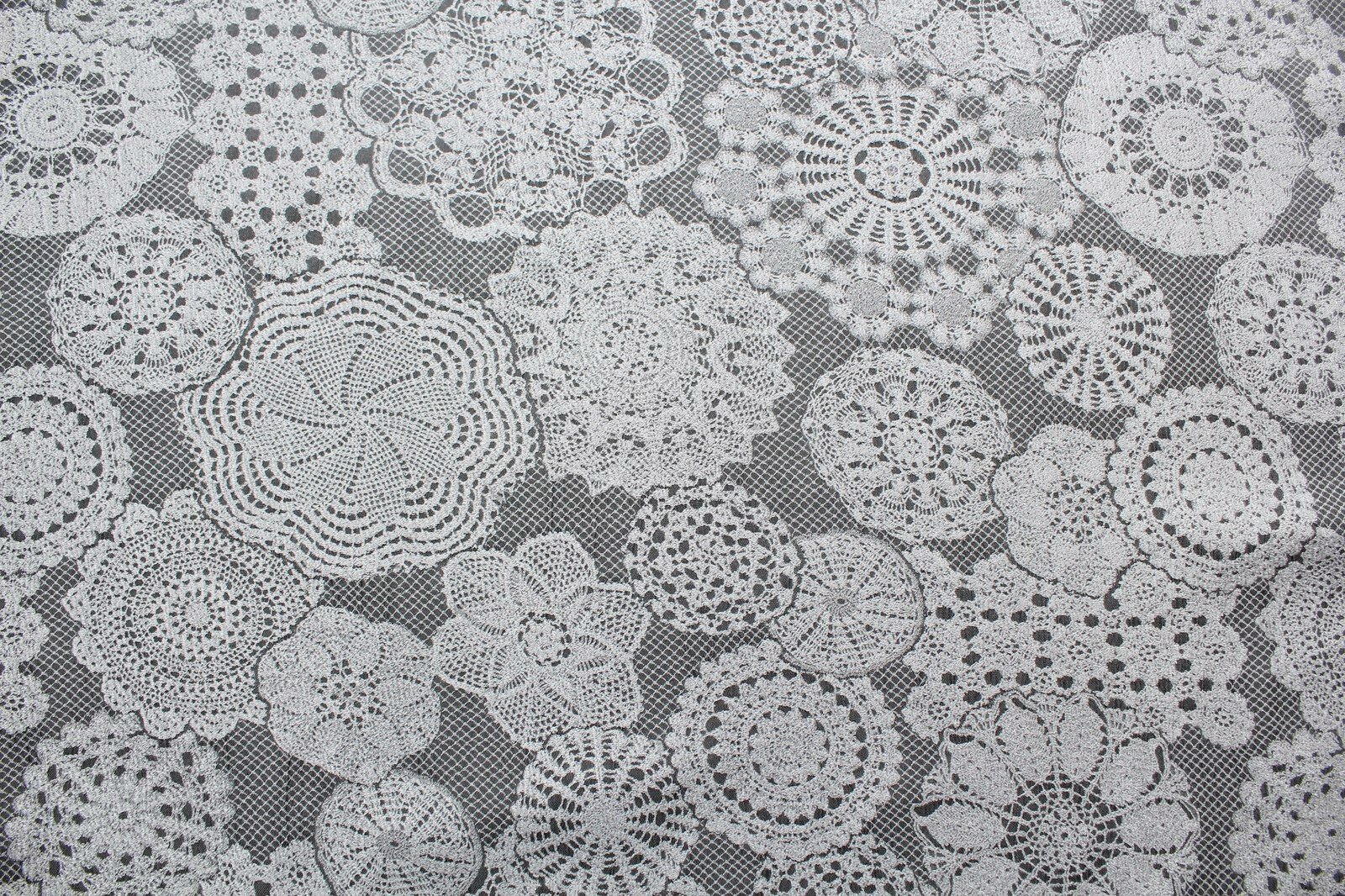 Ткань Жаккард стрейч ажур в серых тонах , 300 г/пм, ш126см, 0,5 м