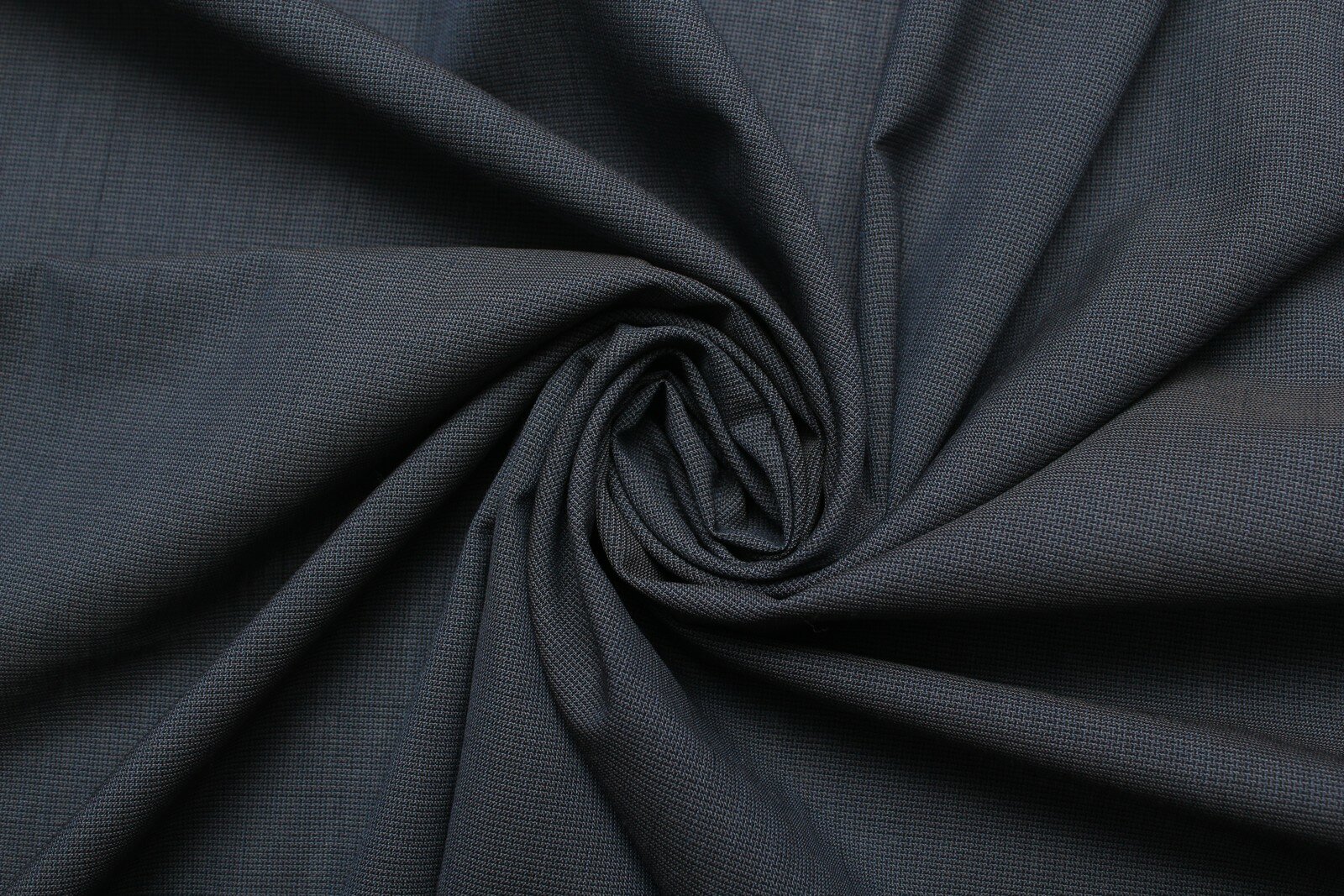 Ткань Шёлк костюмный Canali чёрно-синяя микро клетка Pied-de-Poule, ш148см, 0,5 м