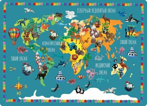 Накладка на стол Silwerhof 671624 Животные мира 330х460 мм пластик