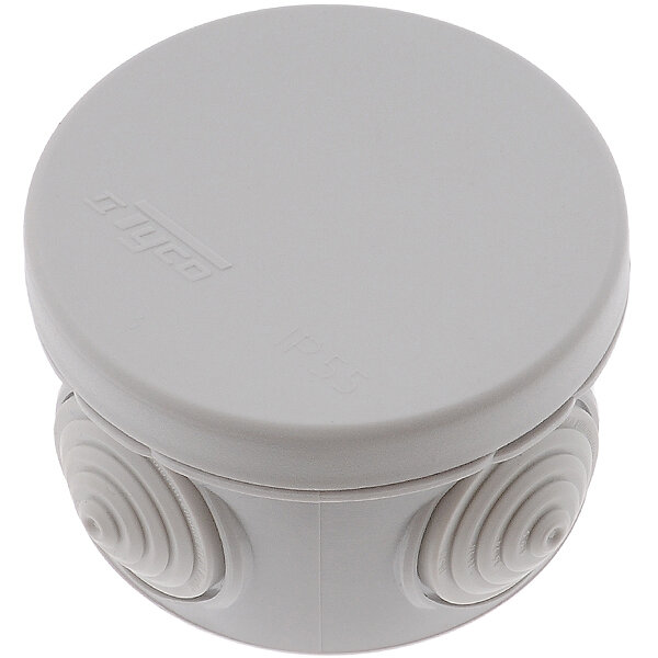 Коробка Тусо 67010 распаечная пластиковая с сальниками D=60мм Н=40мм IP55 серая (Рувинил) (10 шт. в комплекте)