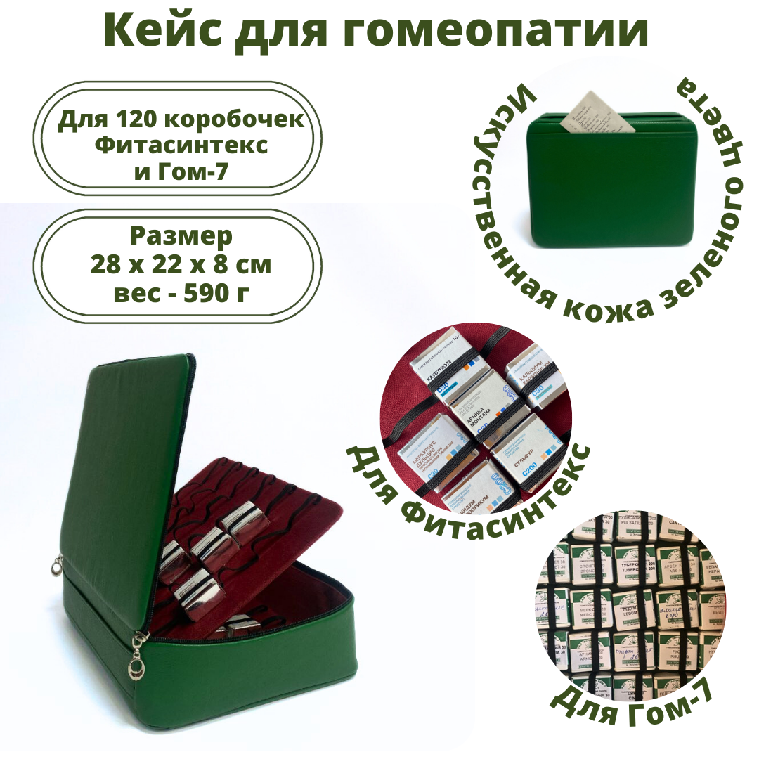 Гомеопатическая аптечка, пенал, кейс для хранения гомеопатических препаратов на 120 коробочек от Фитасинтекс и Гом-7