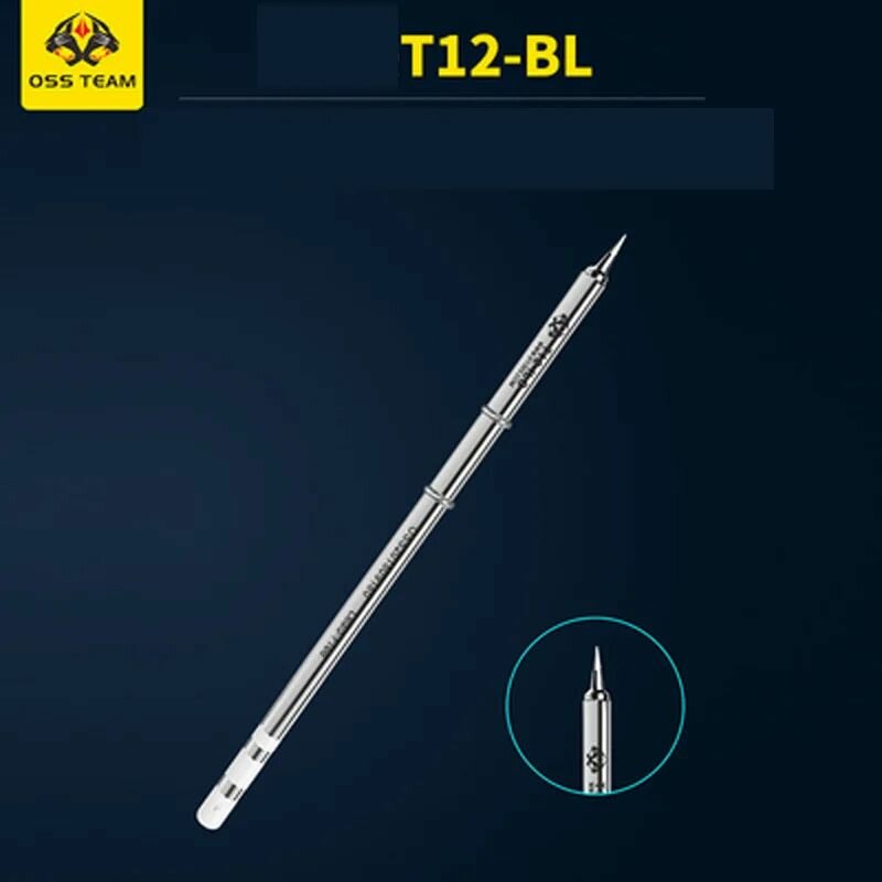 Прямое жало OSS-T12 BL для индукционных паяльных станций (T12 ручка) — для пайки и ремонта электроники