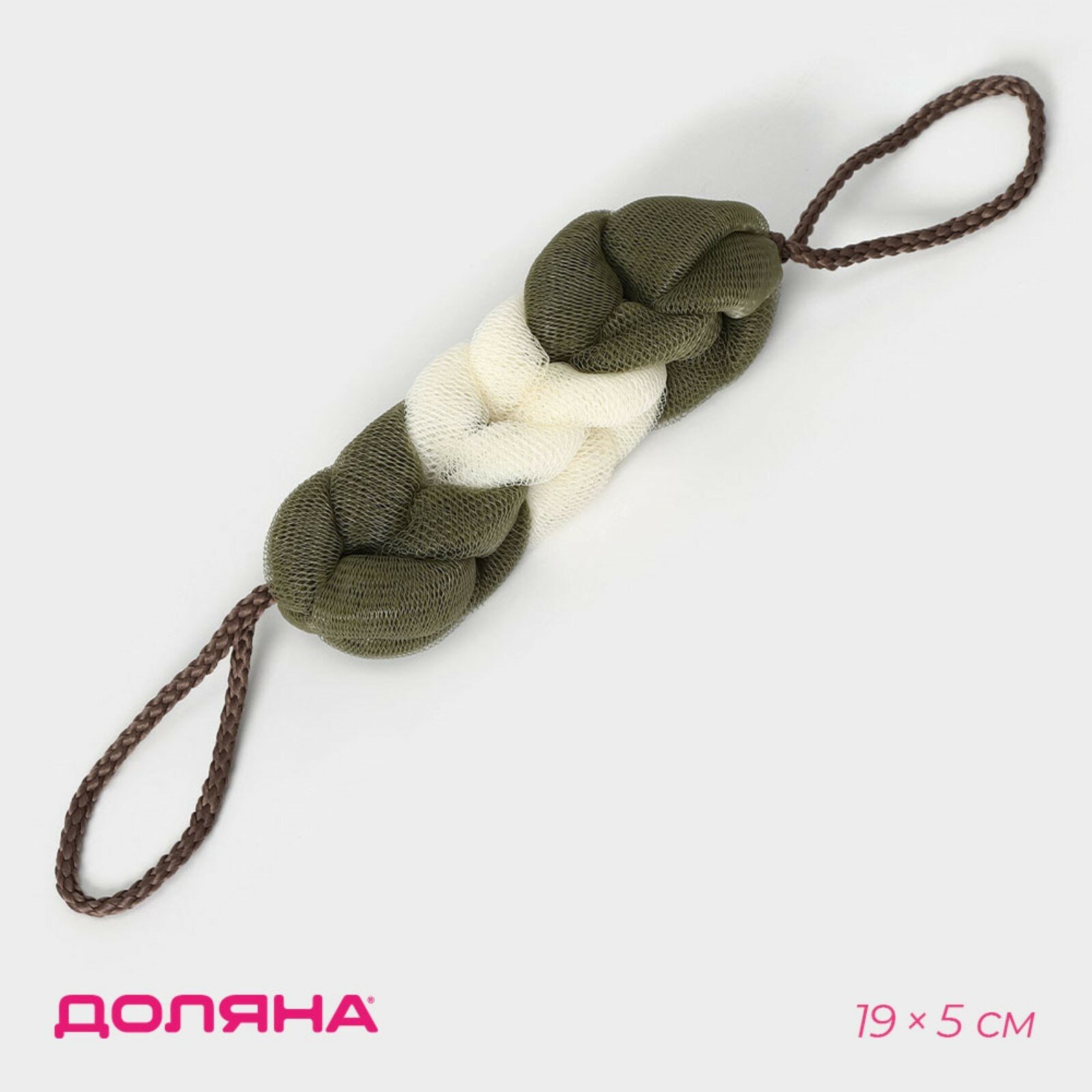 Мочалка для тела Доляна «Колосок», 40 гр, нейлон, цвет зелёный