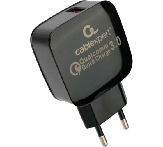Сетевое зарядное устройство Cablexpert MP3A-PC-41 18Вт 3A QC3.0 быстрая зарядка черный пакет