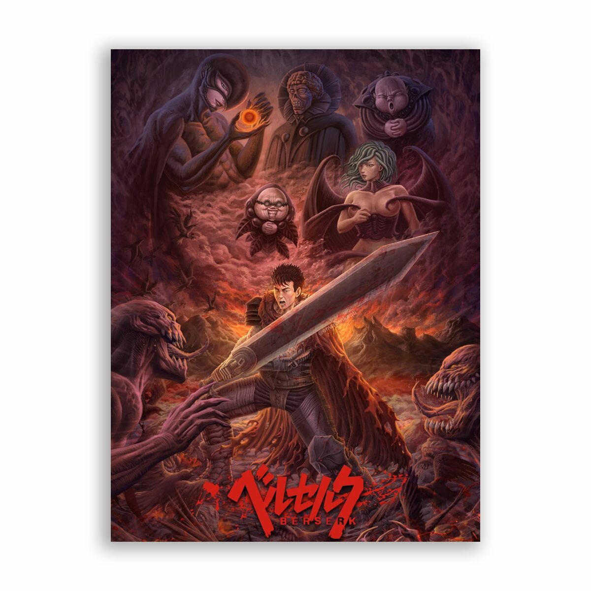Постер, плакат на бумаге / Берсерк / Размер 30 x 40 см