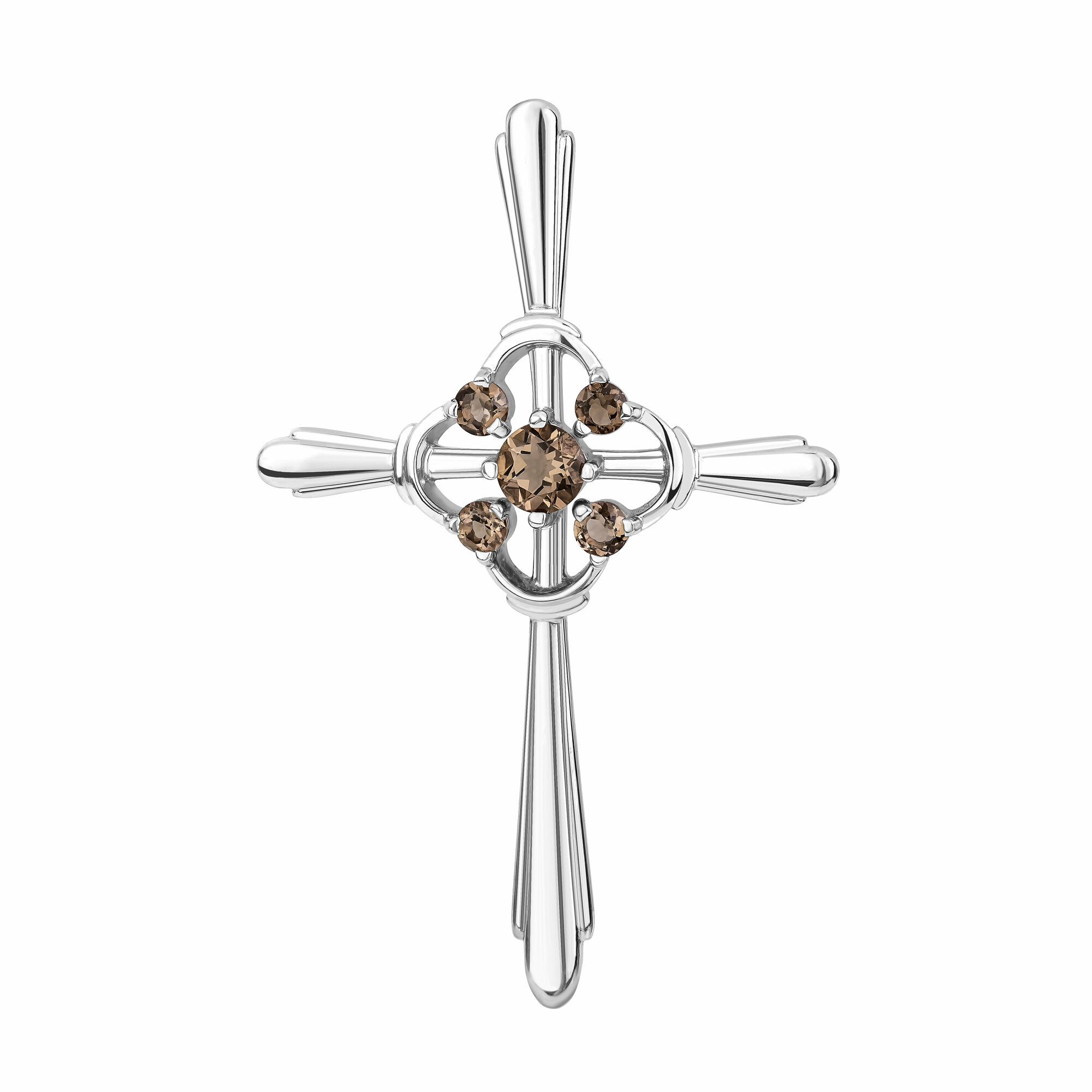 Подвеска, серебро, 925 проба, родирование, раухтопаз