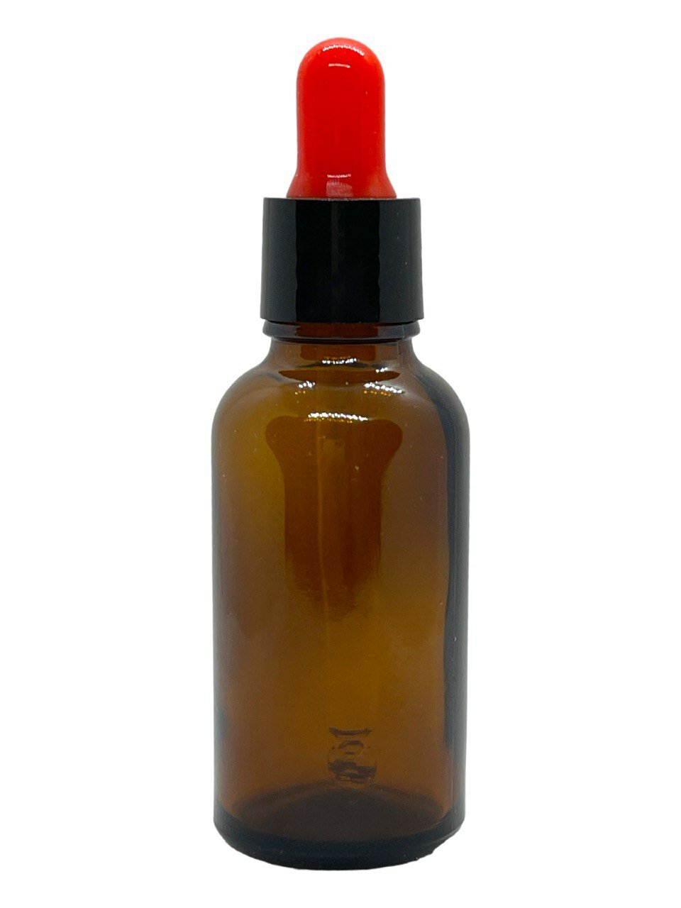 Набор пипеток для эфирных масел, флакон 30 мл, 6 штук, янтарное стекло, черная крышка, красная груша