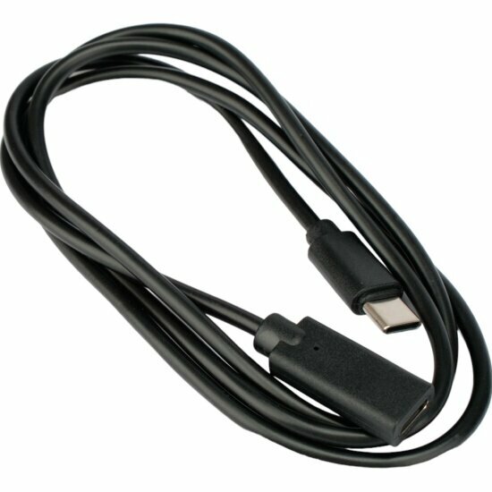 Кабель-удлинитель Cablexpert USB2.0 , Type-C(М)/Type-C(F), 3A, 60Вт, PD/QC3.0, медь, 2м, черный, пакет
