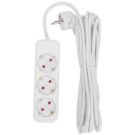 Удлинитель Rexant Standard 5 м, 3 гнезда, 3х1,0 кв. мм, с/з, белый