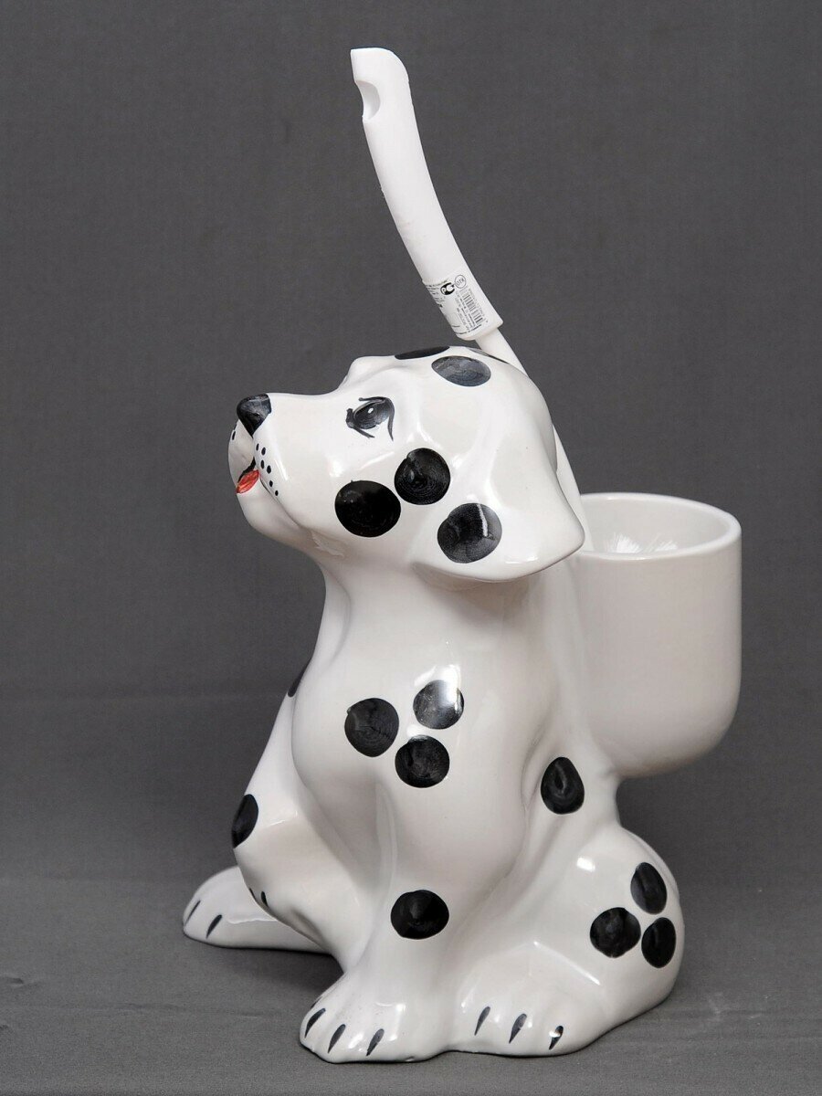 Ершик для унитаза напольный керамический долматинец