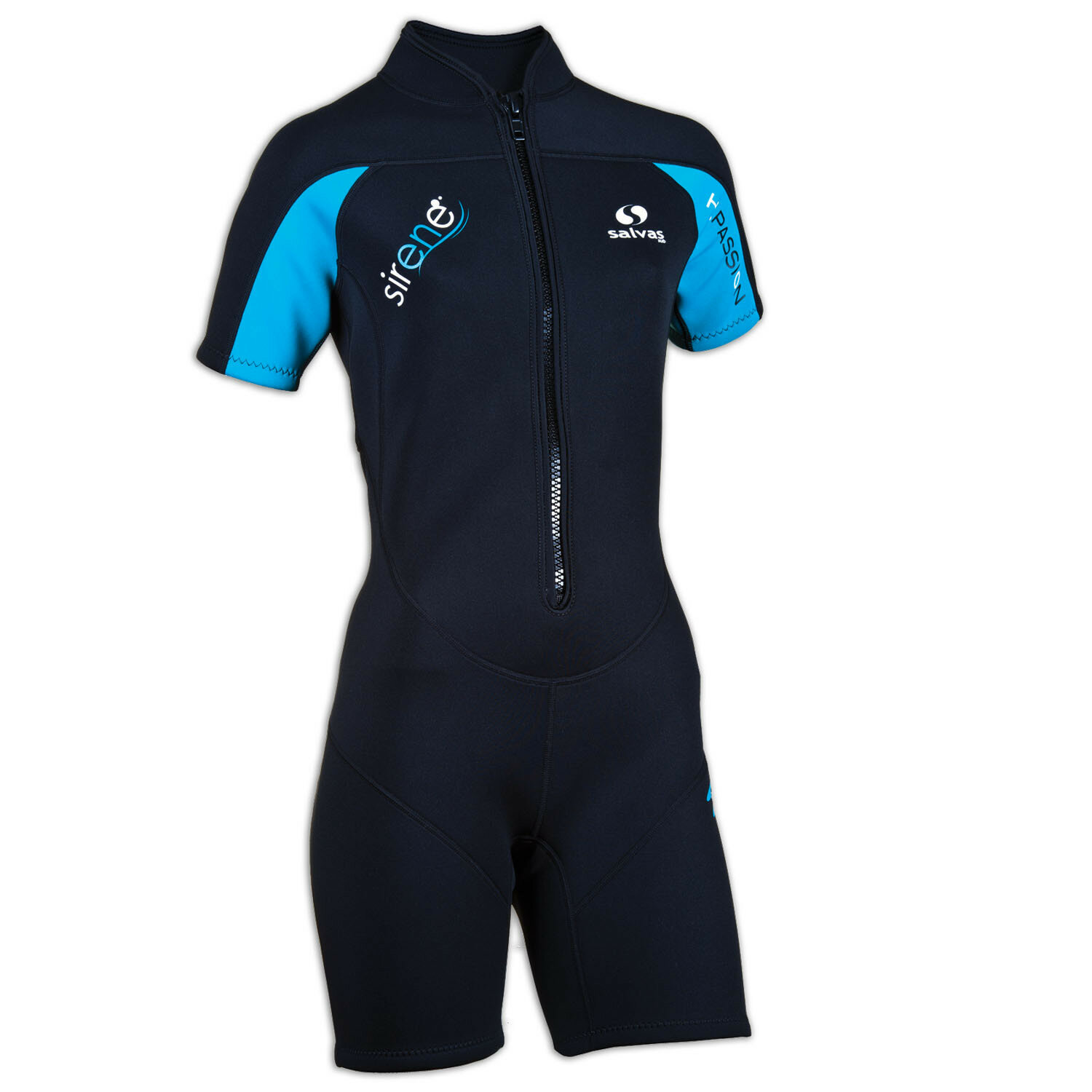 Гидрокостюм для плавания женский Salvas Shorty Sirene Lady Ms0060-s чёрно-голубой (s)