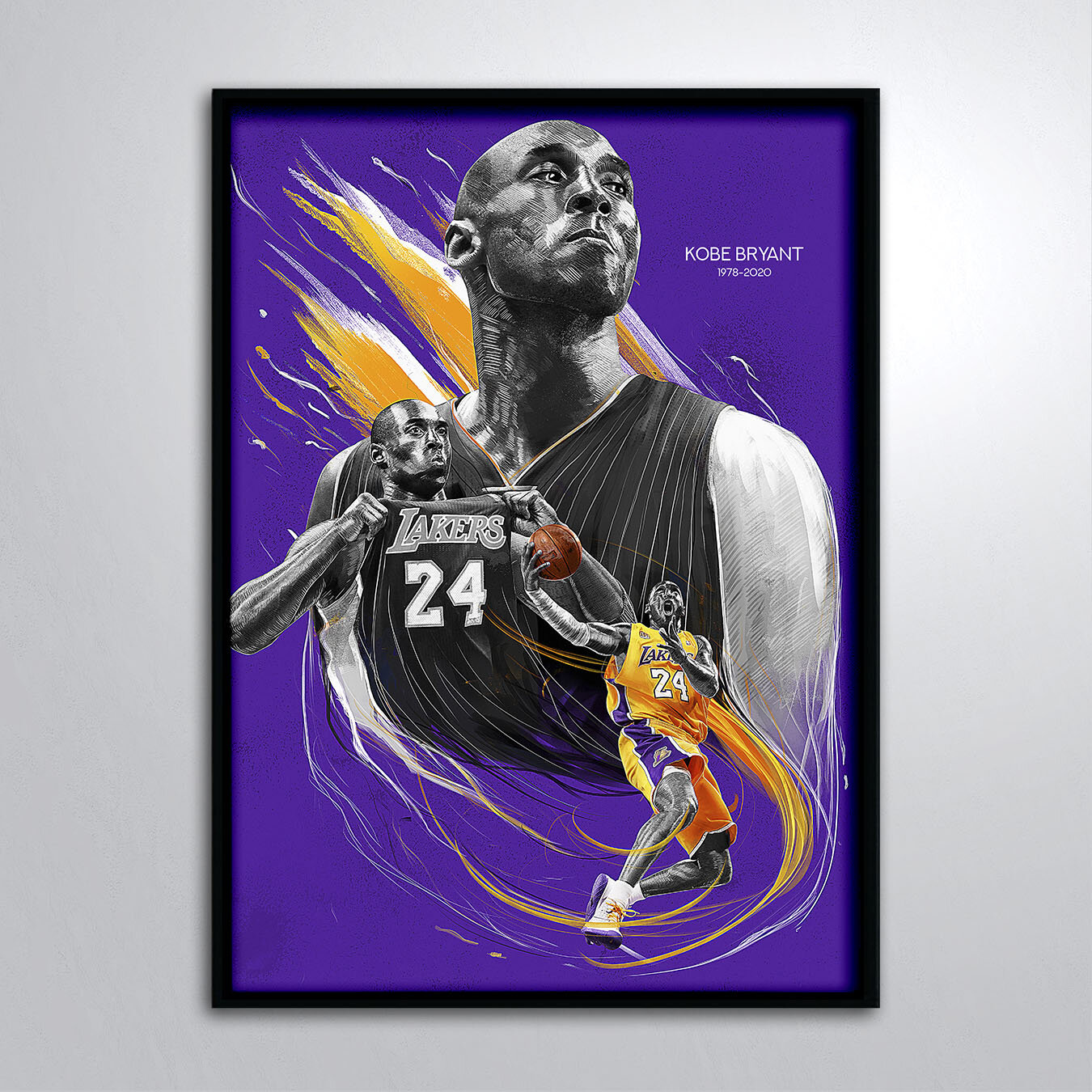 Постер без рамы/Картина на стену/Баскетбол NBA Коби Брайант Черная Мамба. Лос-Анджелес Лейкерс Kobe Bryant