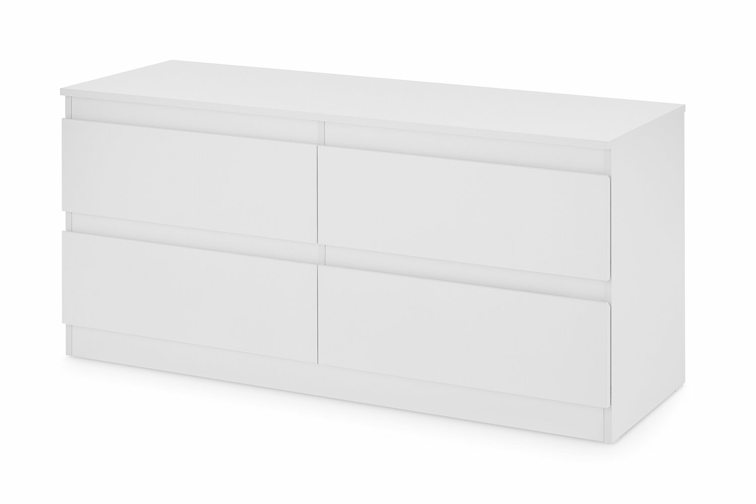 Тумба напольная под ТВ Stern, 127,4x60,8x43,3 см, 4 ящика, матовый фасад, ЛДСП, цвет белый
