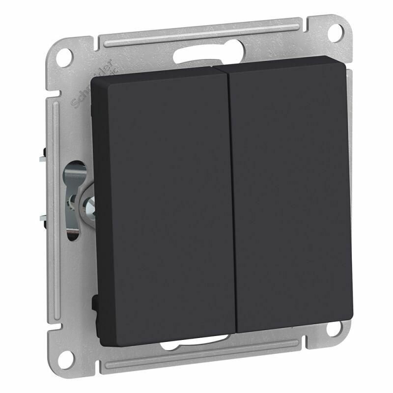 Механизм Выключателя 2кл. СП AtlasDesign 10A IP20 (сх.5) 10АХ карбон SchE ATN001051
