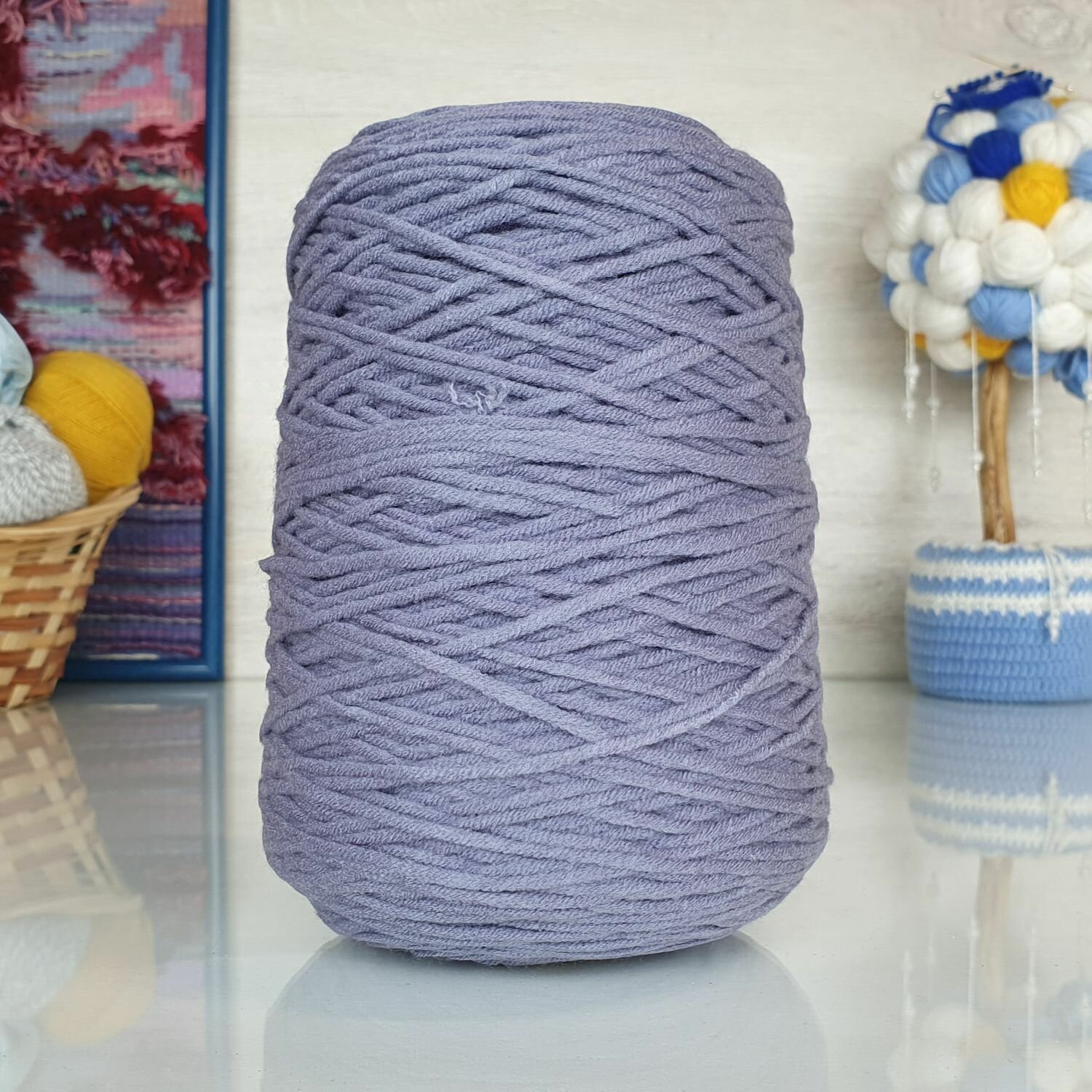 Пряжа MALIK HOBBY Соловей, тафтинг, серый - 50, 100% акрил, 1 бобина, 400 г, 400 м.