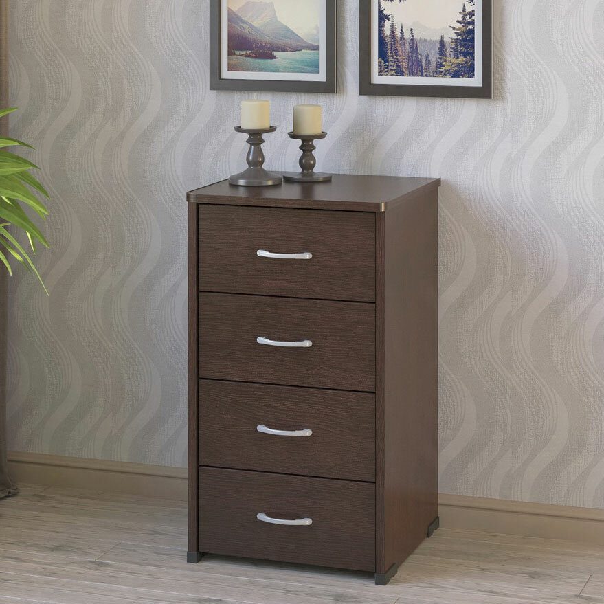 Узкий комод с 4 ящиками 460х427х814 мм МагМебель ТмКМ-40 венге