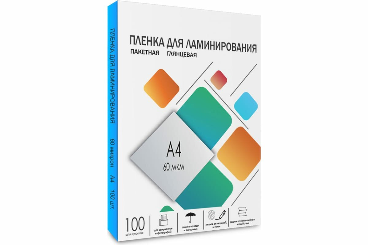 Гелеос пленка-заготовка A4 216х303 мм 60 мкм глянцевая 100 шт для офисного применения