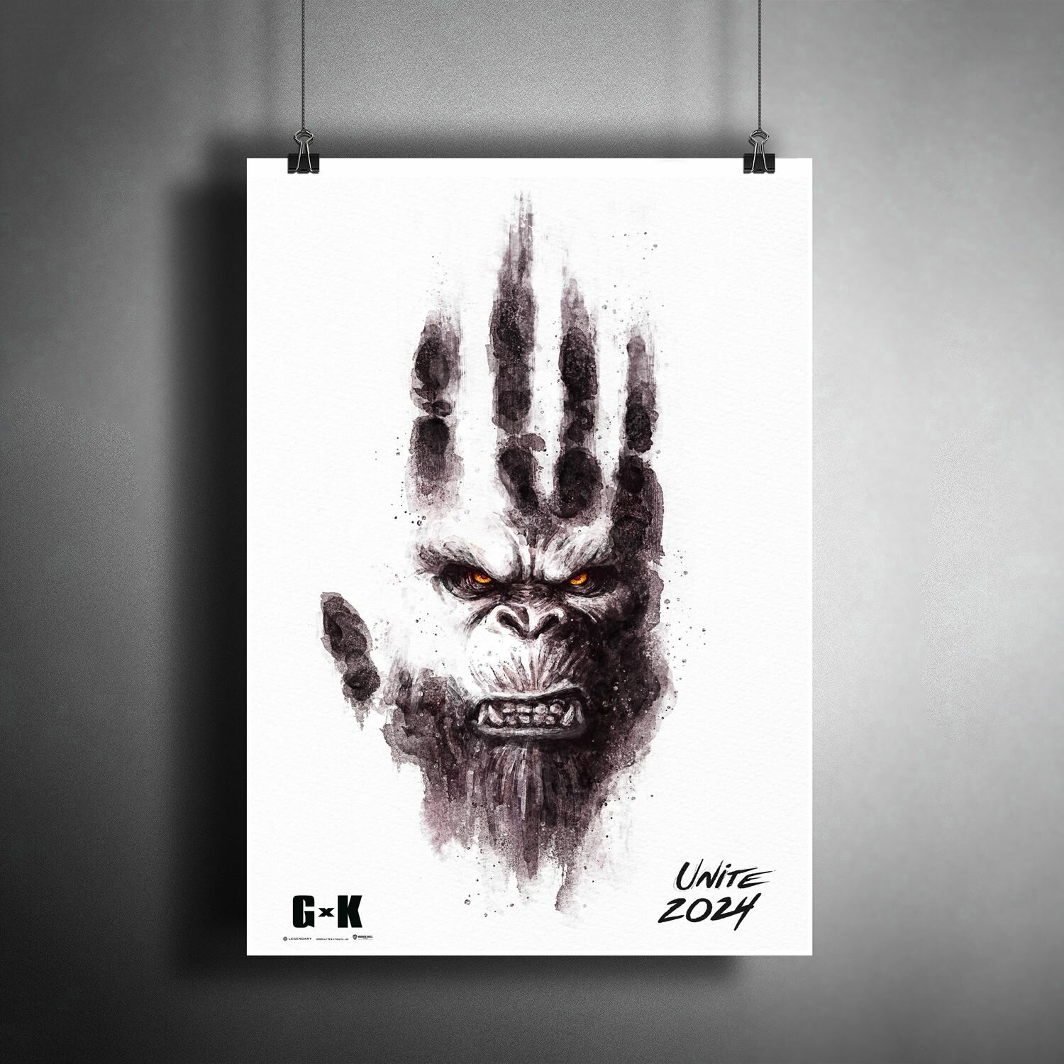 Постер плакат для интерьера "Годзилла против Конга" / Декор дома, офиса, комнаты, квартиры, детской A3 (297 x 420 мм)