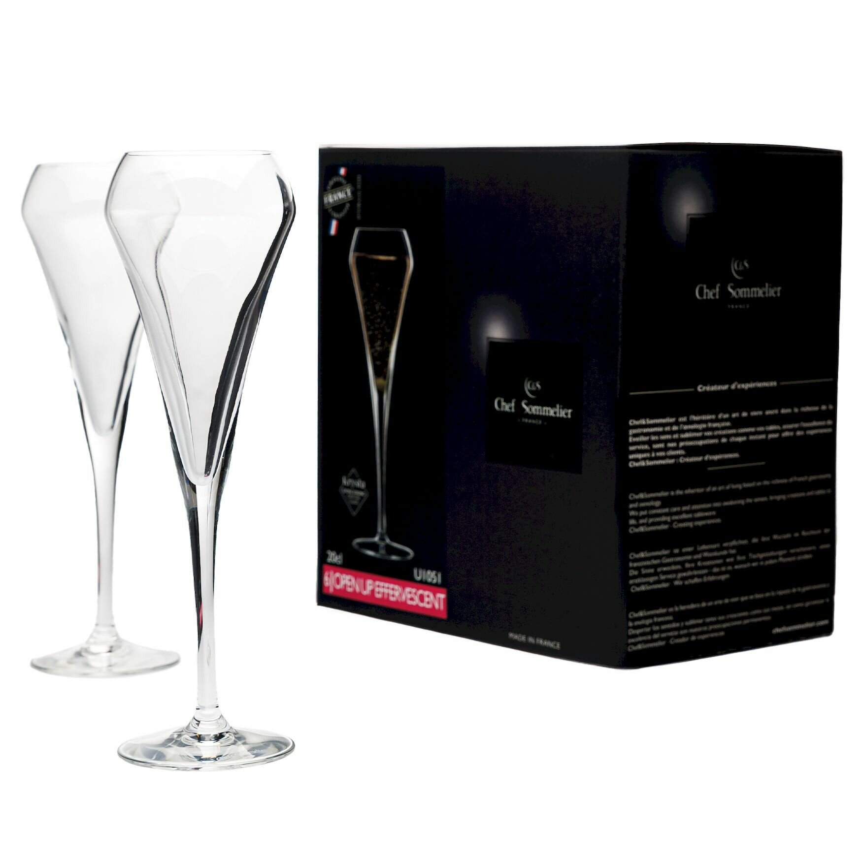 Набор бокалов Chef&Sommelier "Open up", для вина и шампанского, хрусталь, 200мл, 6шт.