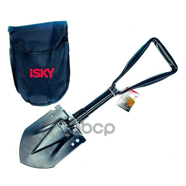Лопата саперная iSky, металлическая, складная, черная, в чехле iSky арт. iSUS-24