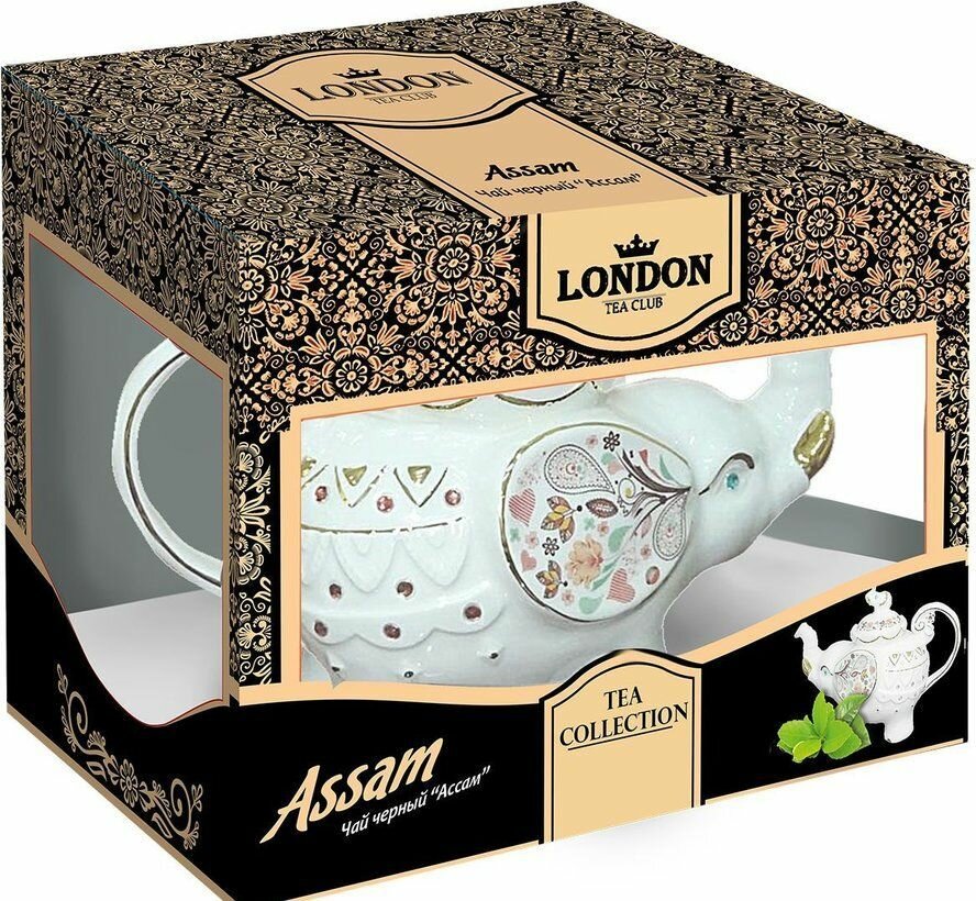 Подарочный набор черного чая "Ассам" London Tea в заварнике Слон, 60г