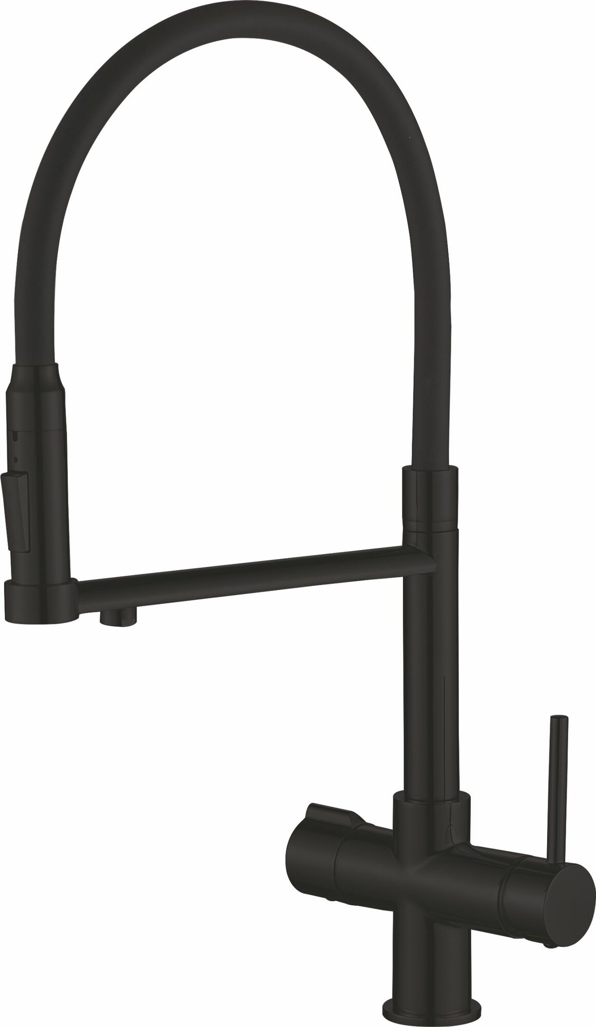 Cмеситель для кухонной мойки под фильтр с краном для питьевой воды и гибким изливом Rose , латунь