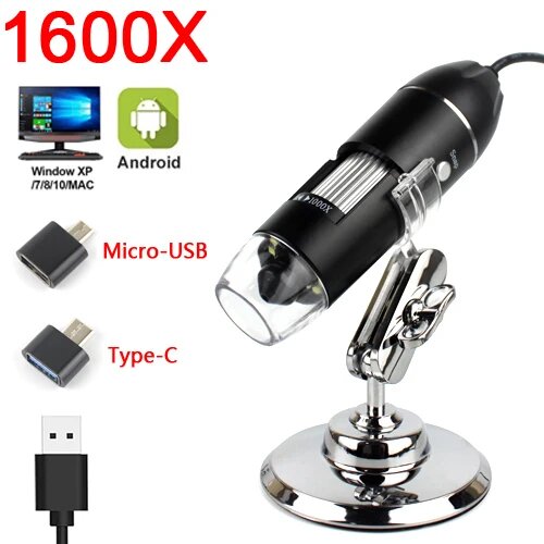 Микроскоп цифровой 1600X USB 3 в 1