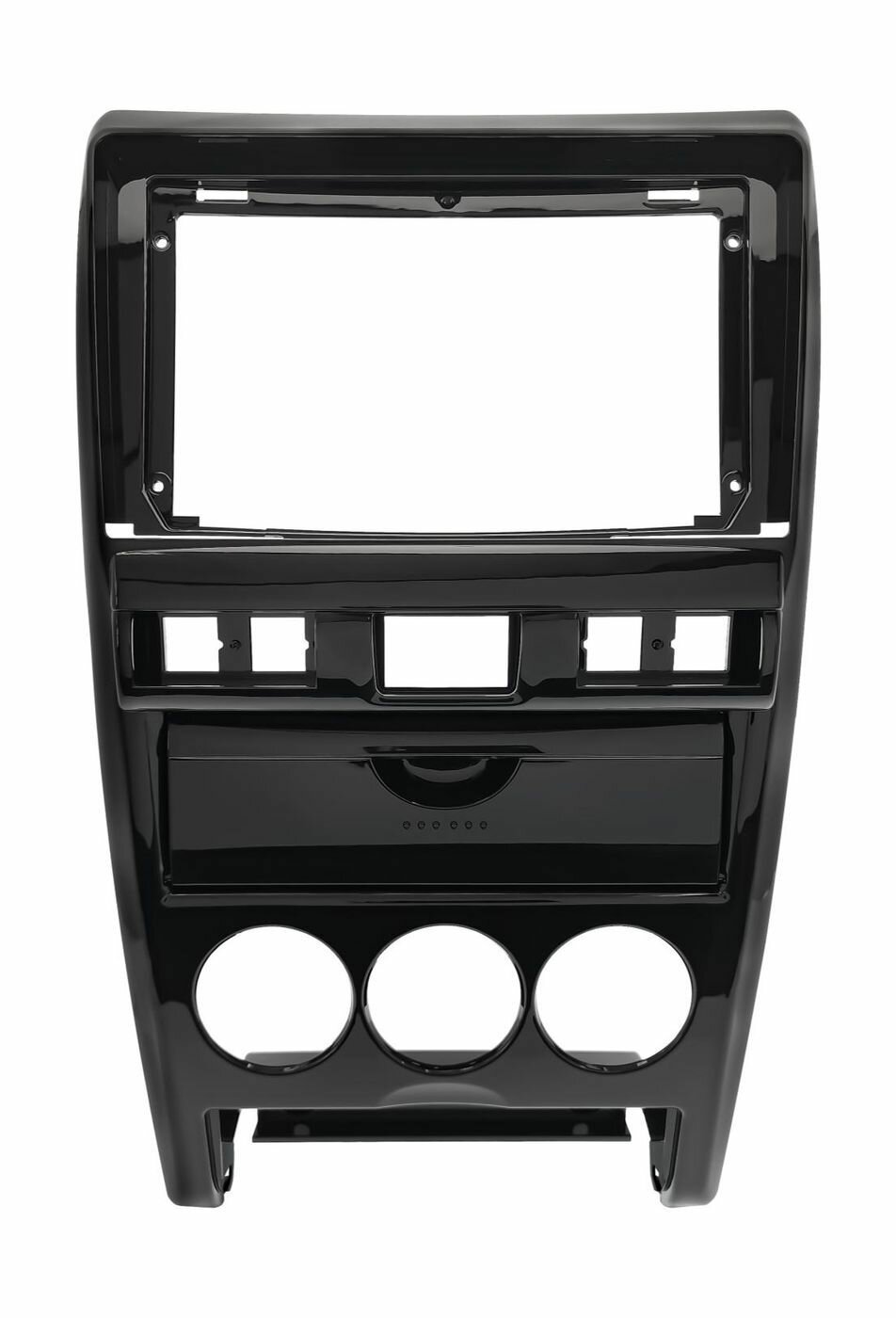 Рамка переходная для автомагнитолы 9"дюймов в Лада Приора (Lada Priora) 2007 - 2014 черная глянцевая Тип2