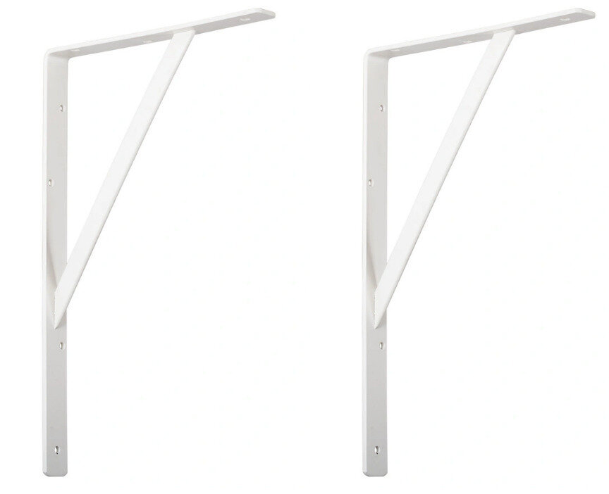 Консоль (кронштейн) VORMANN Steg усиленная 400х250х4 мм, оцинкованная (цвет: белый), 250 кг (2 шт)
