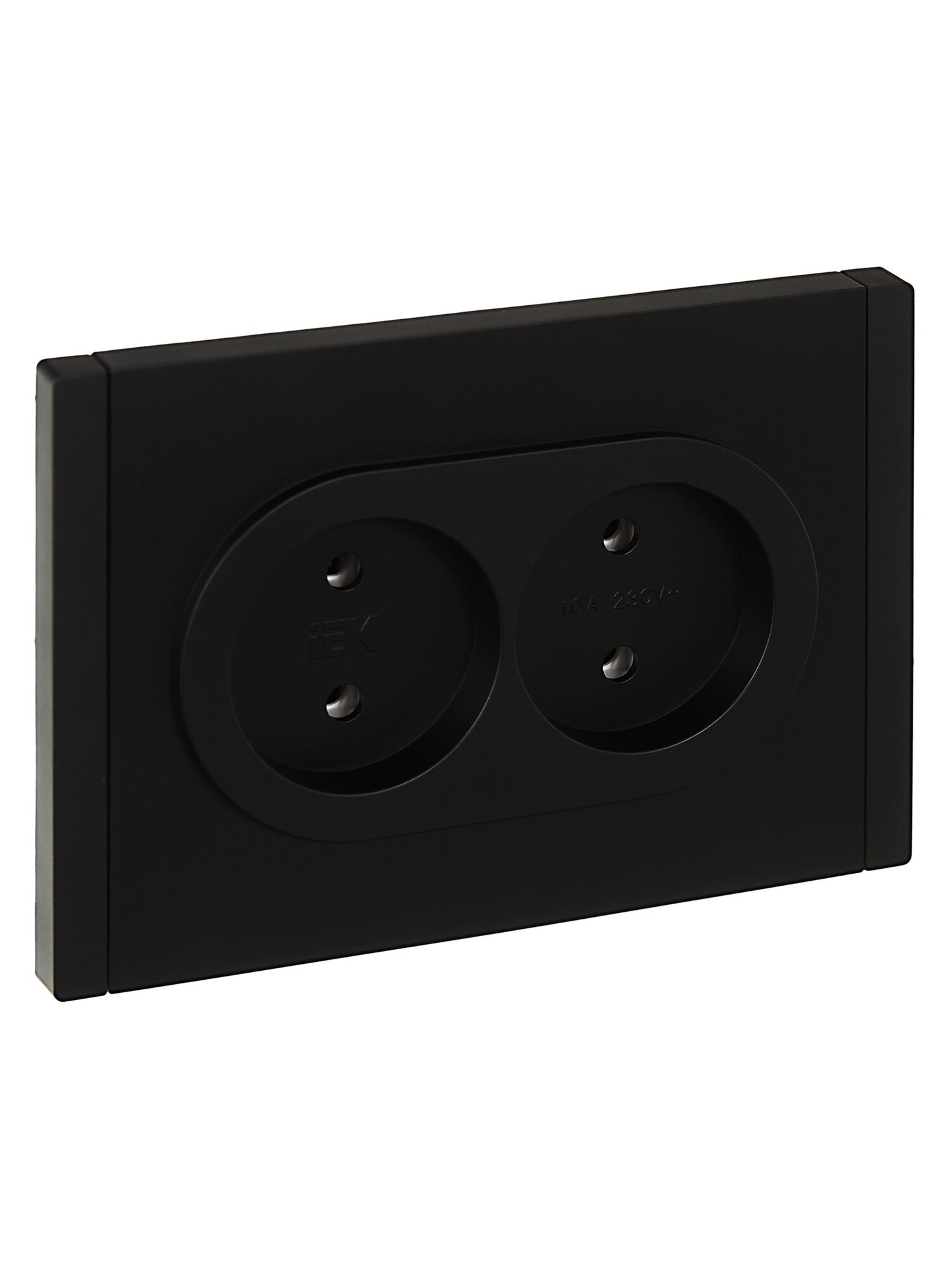 Розетка 2-я IEK FORTE&PIANO б/заземления, б/защитных шторок, безвинтовое крепление 10А FP126 черная
