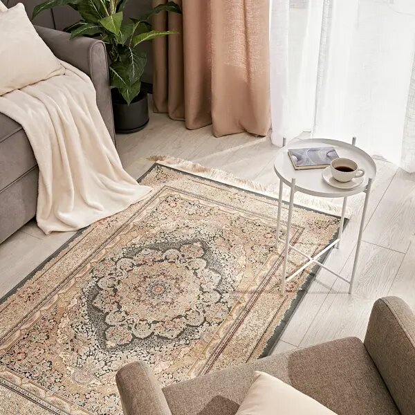 Ковер полиэстер Anosha 100x150 см цвет голубой