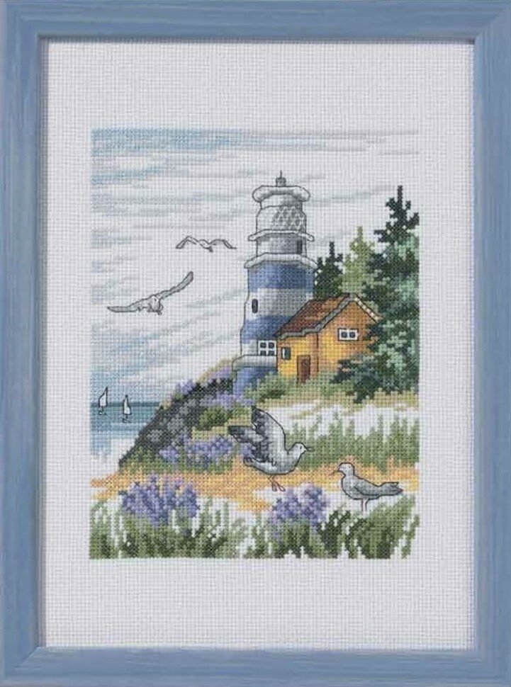 Набор для вышивания Permin #92-1167 Lighthouse (Маяк), Счетный крест, 20 х 28 см