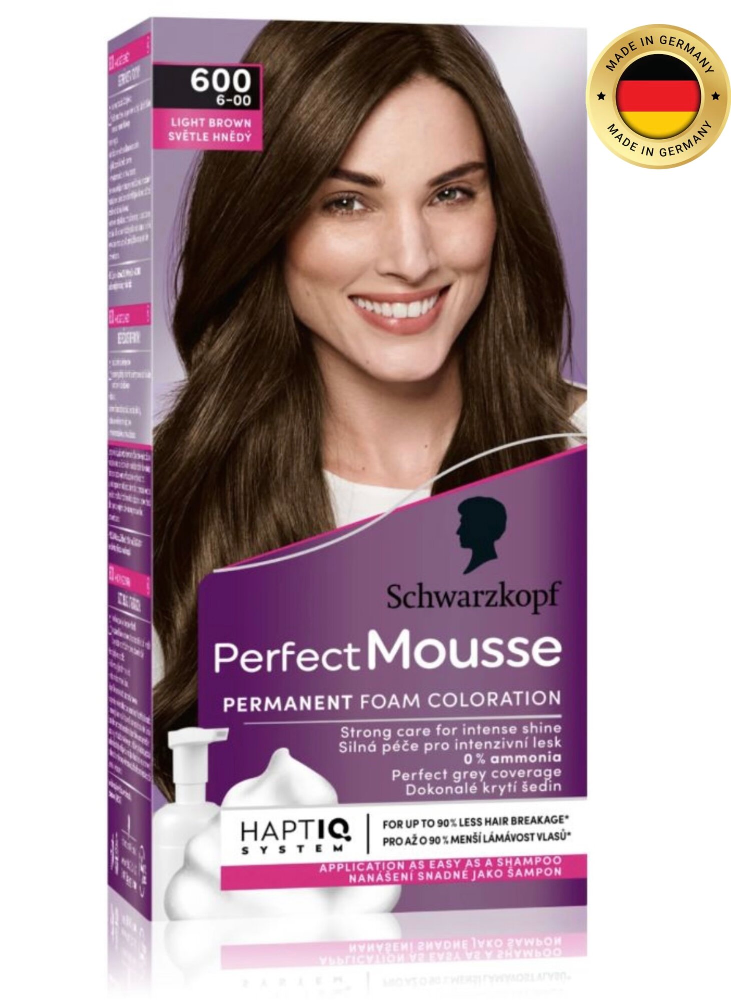 Perfect Mousse стойкая краска перфект мусс для волос, 600, Светлый каштан, 35 мл
