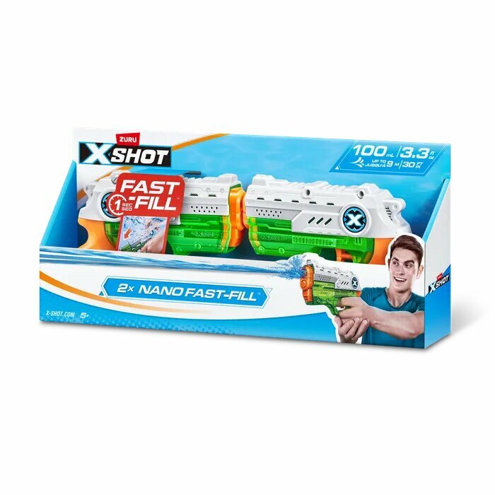 Бластер водный ZURU X-Shot Water FAST-FILL Комбо (бластеры 2х Нано + 2х Микро)