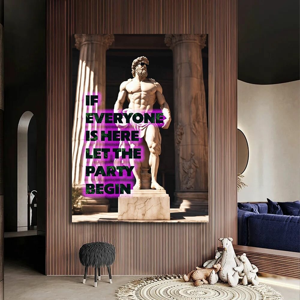 Картина Давид граффити, греческие Боги, 60х80 см.