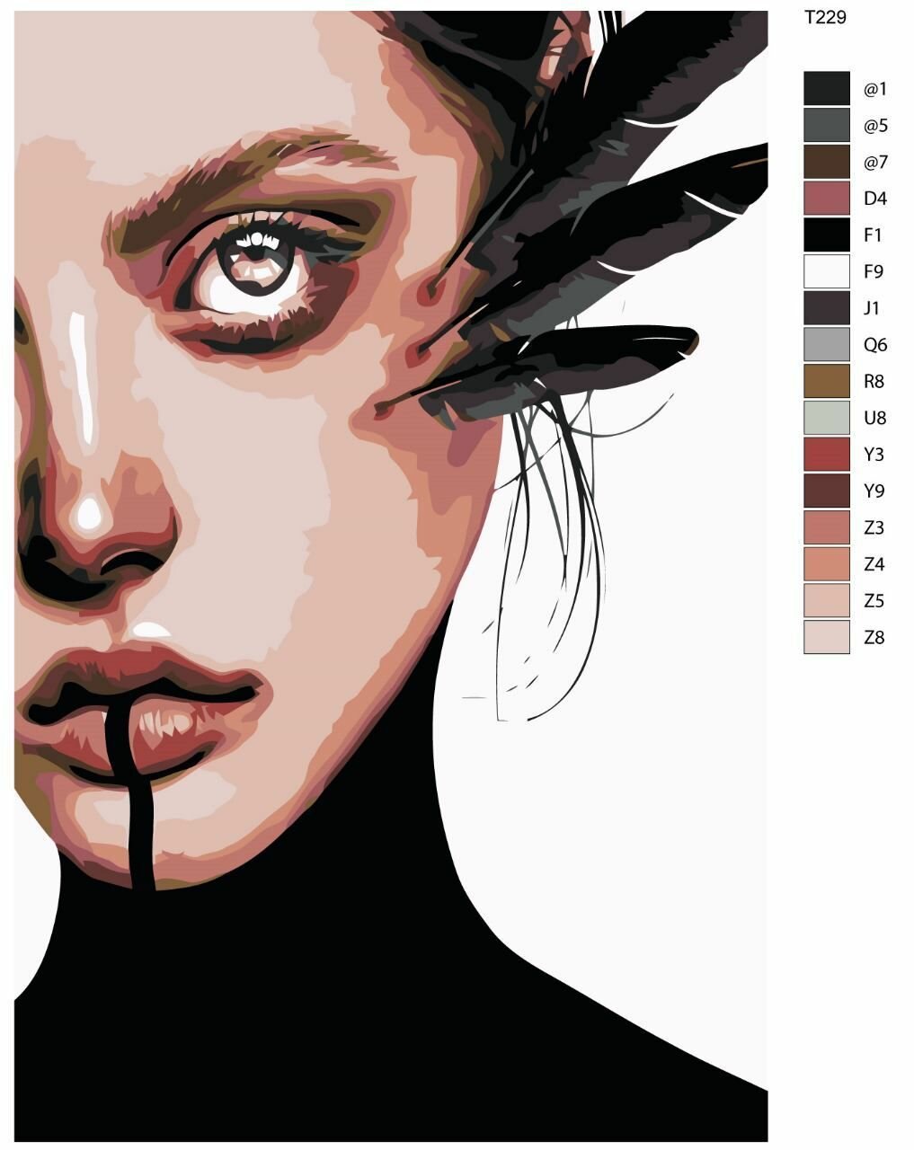 Картина по номерам Т229 "Черный лебедь", 40x60 см