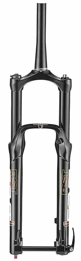 Воздушная вилка для велосипеда RST F1RST AIR PRO 29. Конусный шток 1 1/8-1.5. Ход 120мм. Под ось 15 мм.