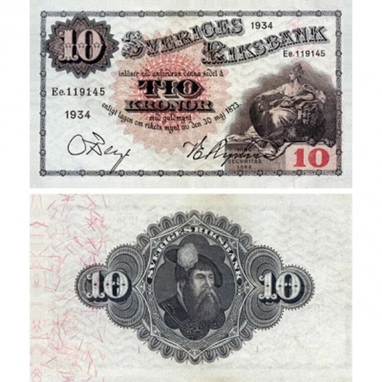 Швеция 10 крон 1934 года, сувенирная копия, банкноты и купюры редкие коллекционные