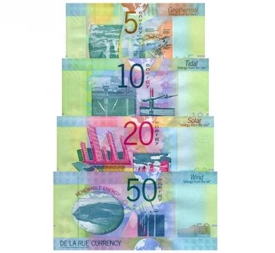 Набор из 4-х копий банкнот 5-50 - "energy De La Rue". сувенирная копия, банкноты и купюры редкие коллекционные
