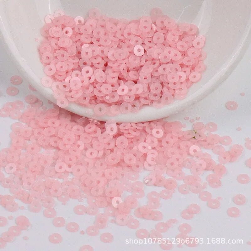 Розовые блестки круглые 4 мм, 5 г