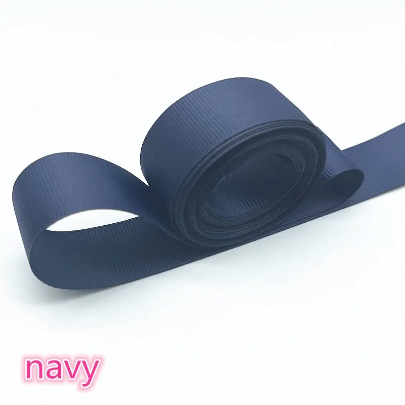 Цветная репсовая лента MYXHBBGT 5 ярдов Темно-синий, 02, 10mm(5yards)