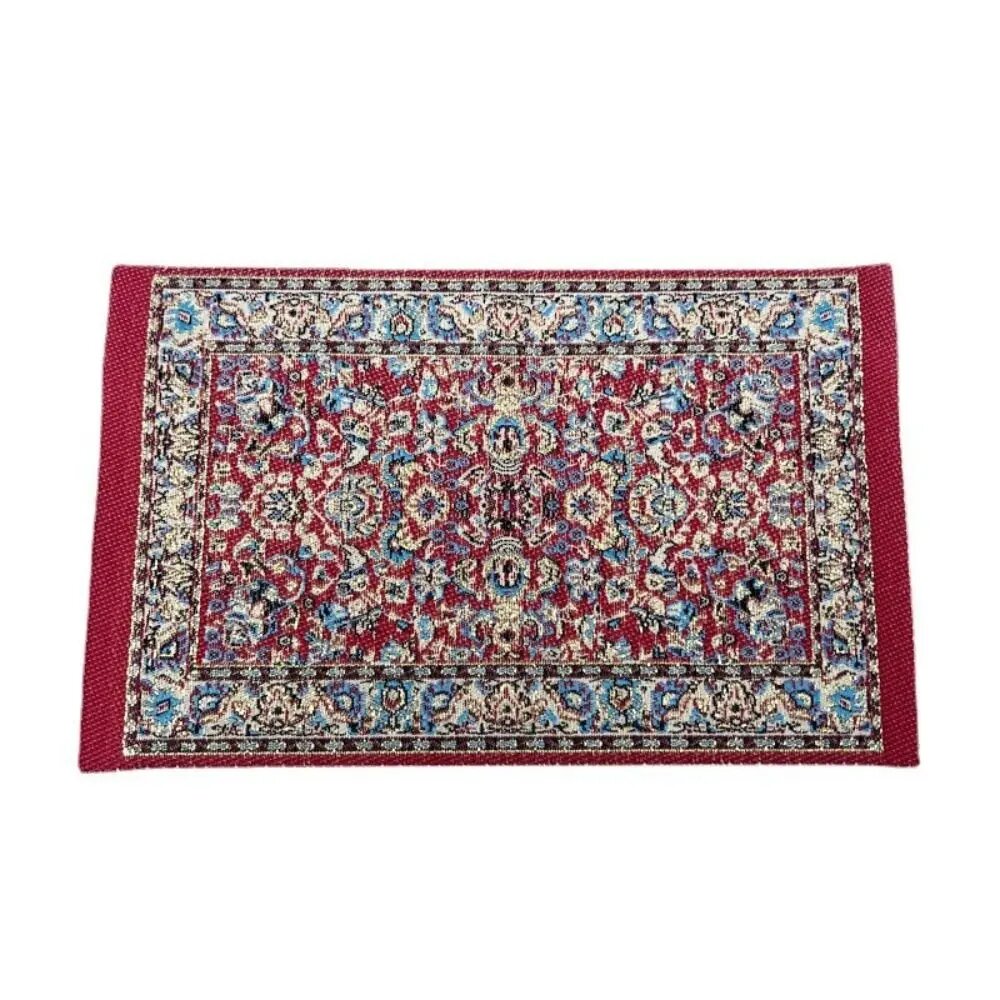 Миниатюрный плетеный ковёр в турецком стиле 1:12 Бордовый, Type 10