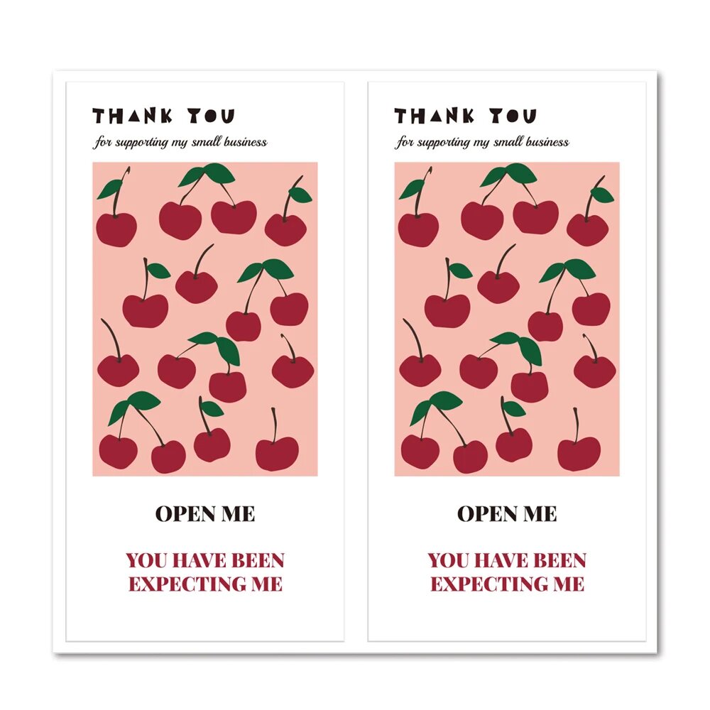 Наклейки "Thank You" с вишнями, 50pcs style1