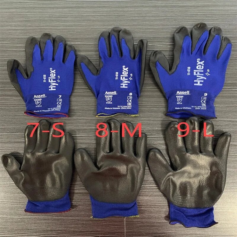 Ansell HyFlex® 11-618 перчатки черные нейлоновые Size 9 -1 pair